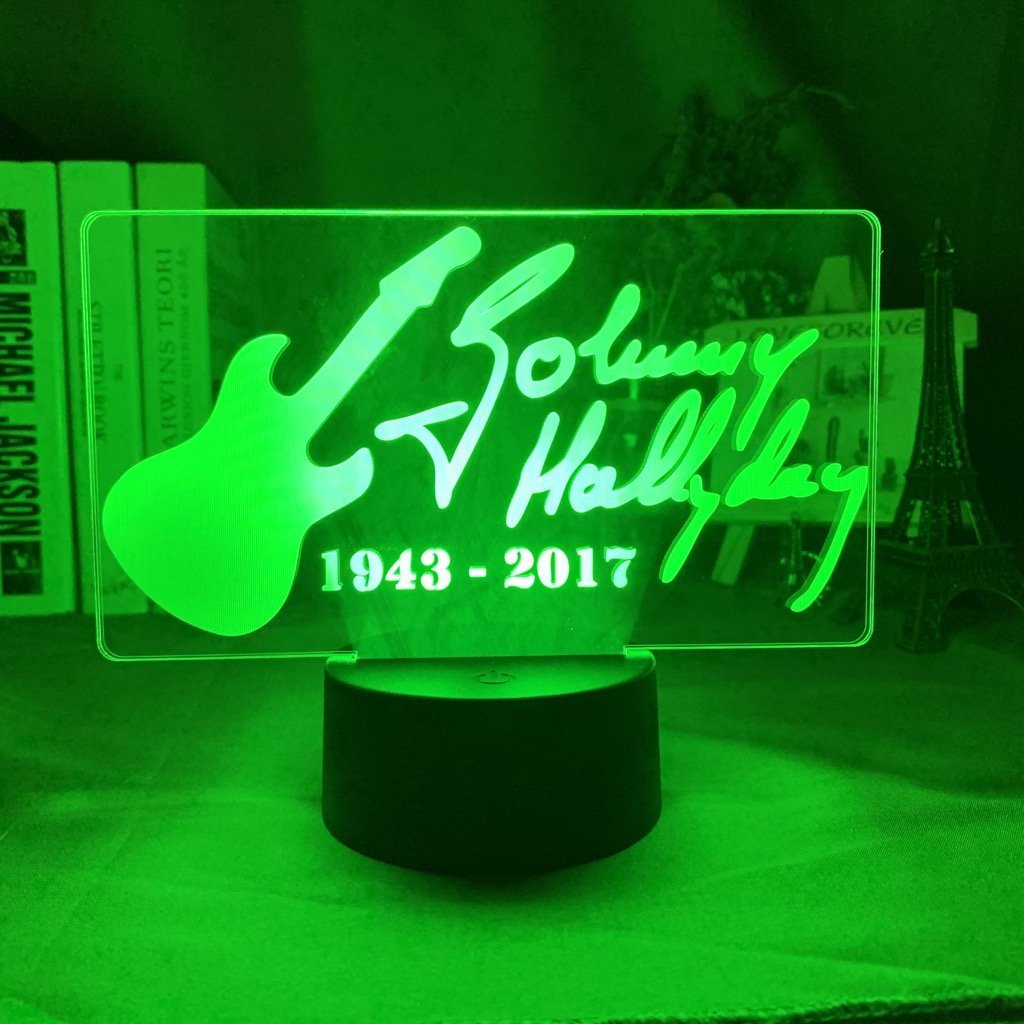 Lampe LED Johnny Hallyday Signature #1 - 7 couleurs – Johnny Hallyday ...